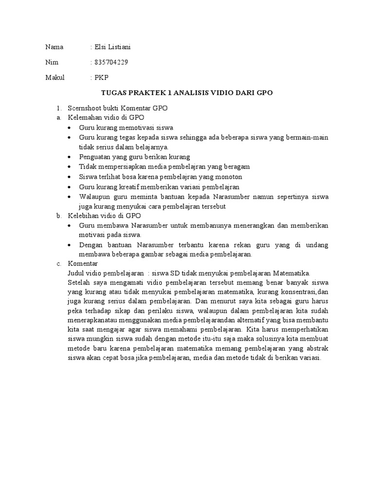 Lampiran Pkp-Elsi Listiani | PDF