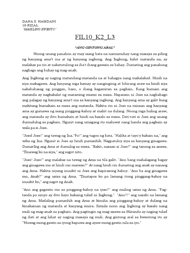 Ang Gintong Aral | PDF