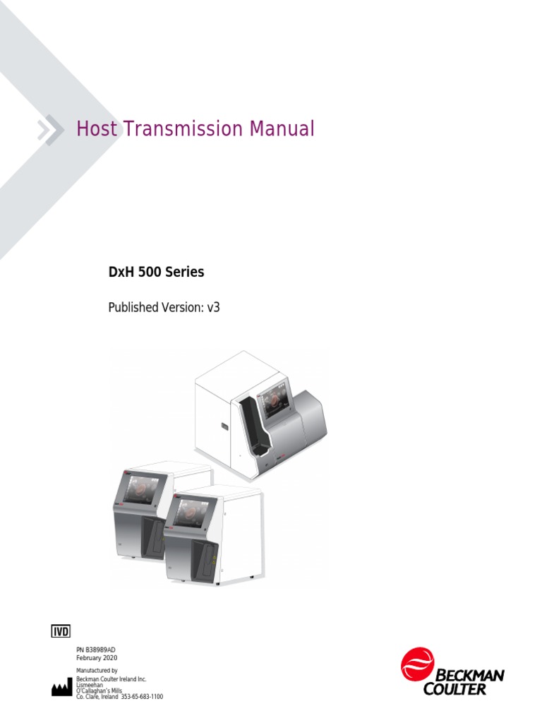Beckman Coulter DXH 500 - Host Transmission Manual | PDF | Data ...