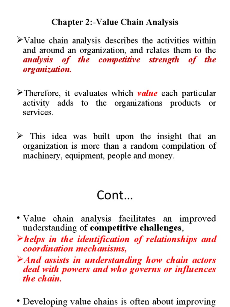 Chapter 2:-Value Chain Analysis: Analysis of The Competitive Strength ...