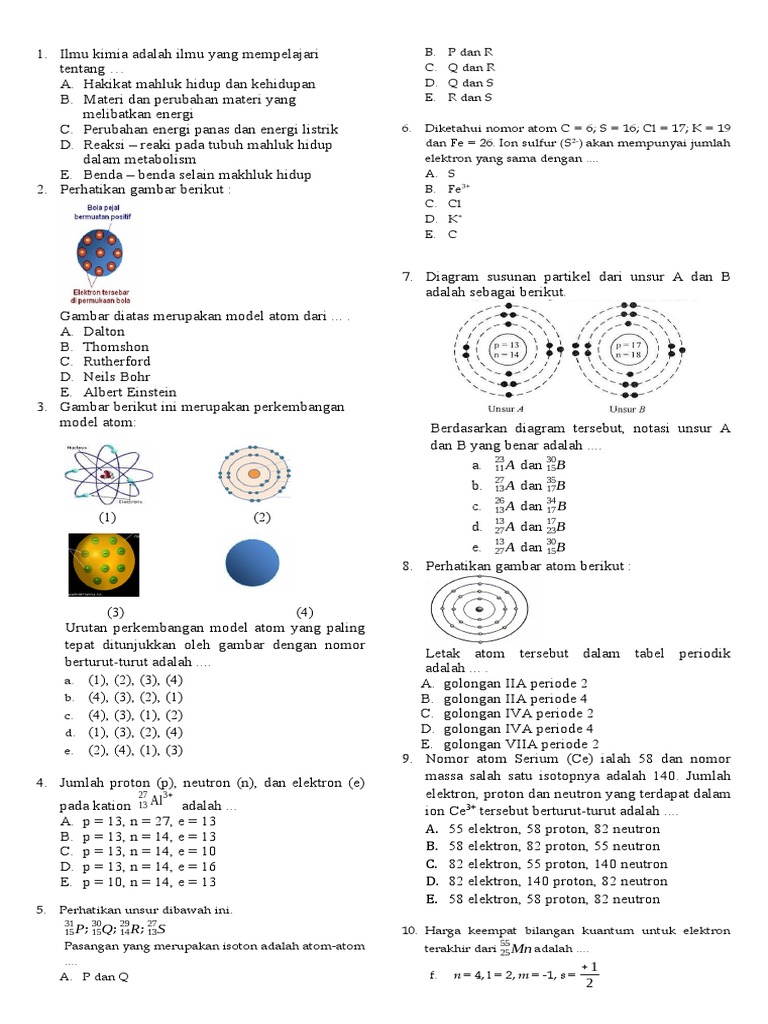 Soal PAS KIMIA KELAS X | PDF