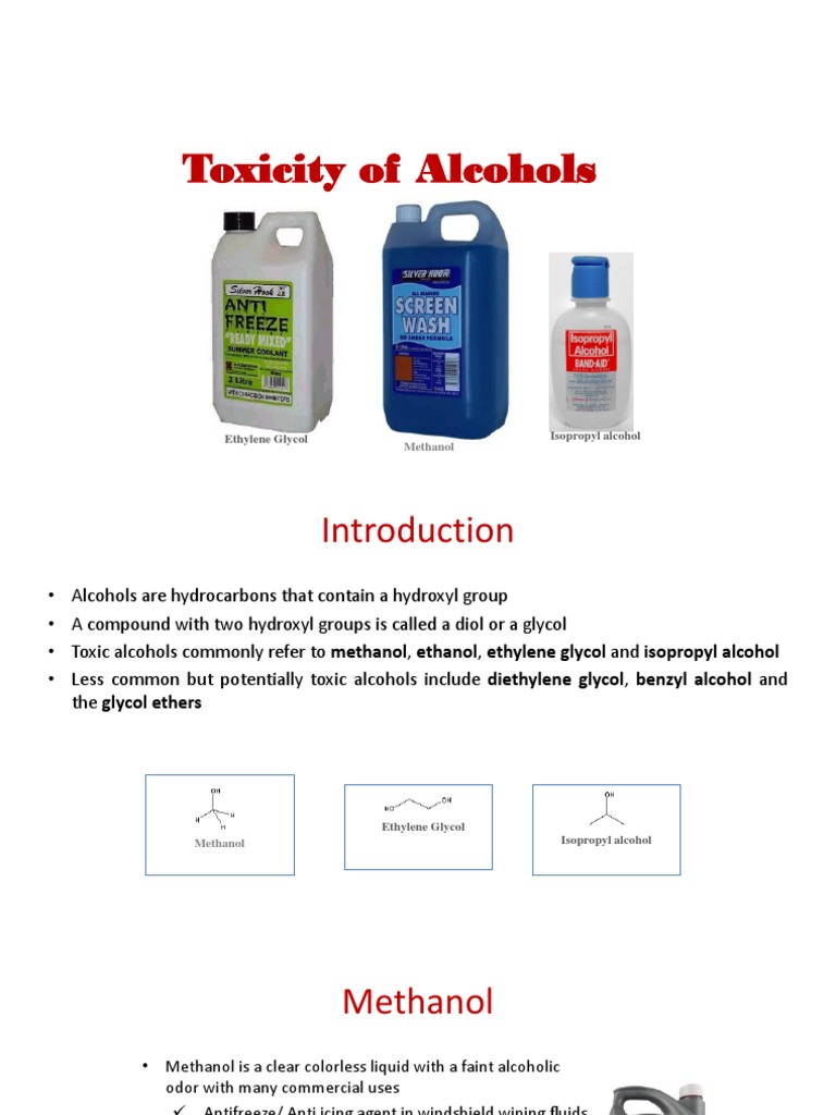 3 - Toxicity of Alcohols | PDF | Methanol | Alcohol