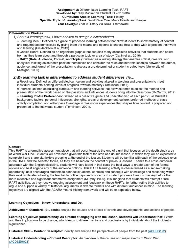 Raft Activity and Lesson Plan | PDF | Learning | Teachers