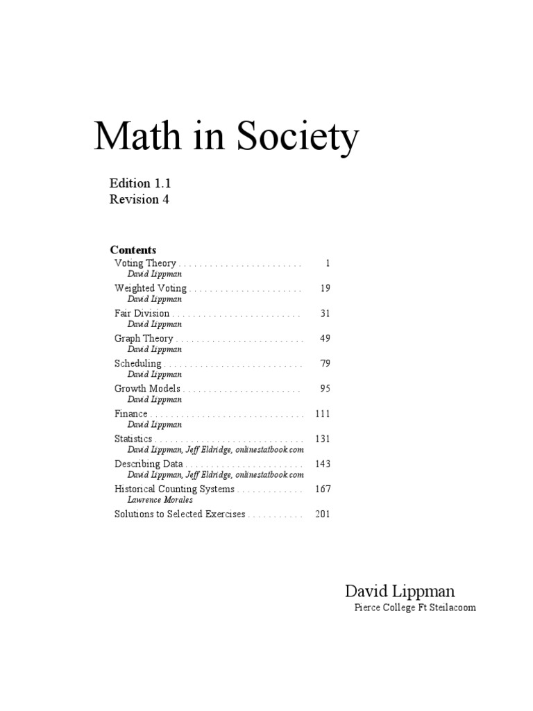 Math in Society | PDF