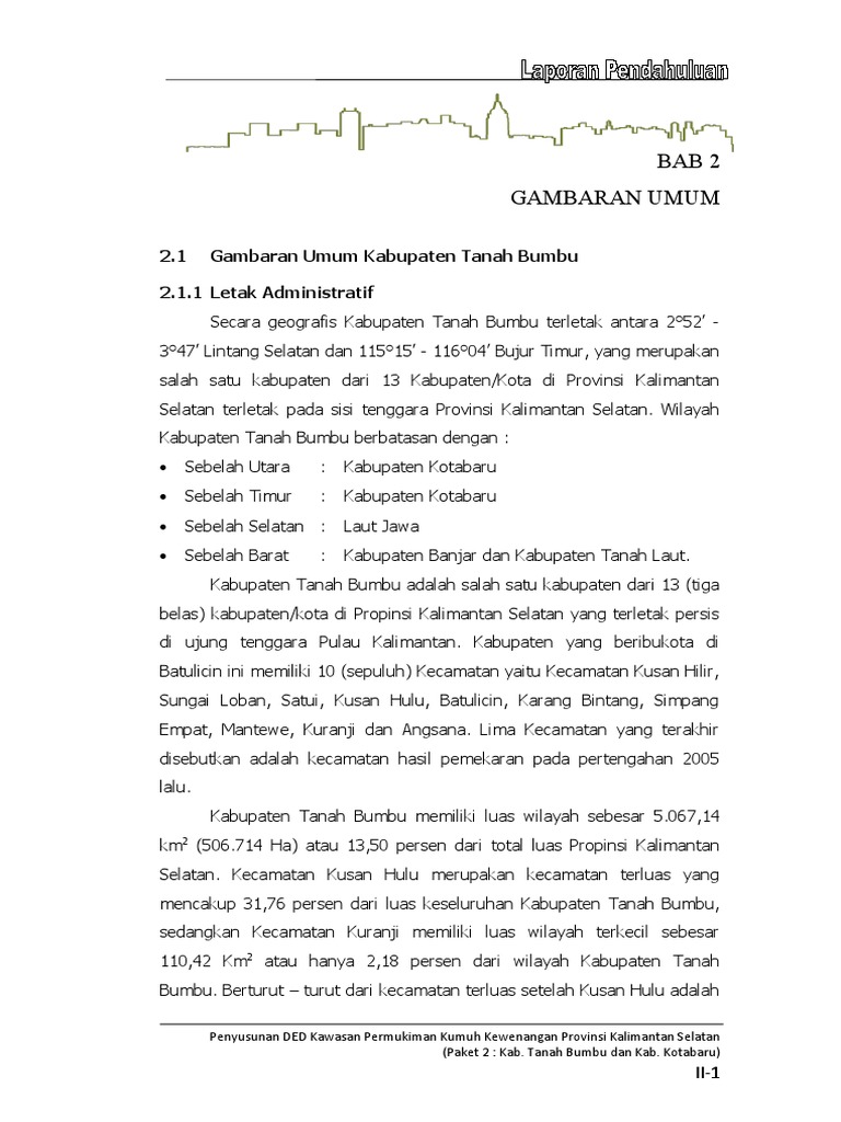 Gambaran Umum Kabupaten Tanah Bumbu | PDF