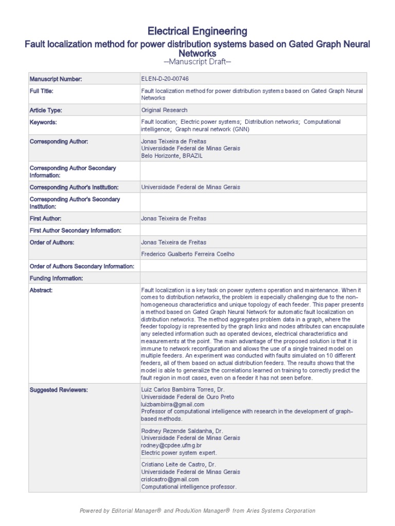 Electrical Engineering: Fault Localization Method For Power ...