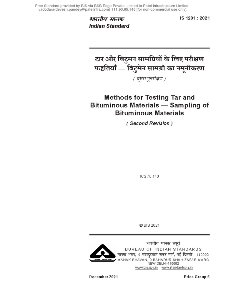 Methods For Testing Tar and Bituminous Materials - Sampling of ...