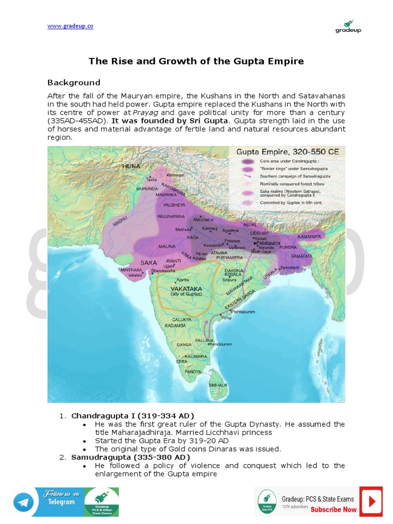 The Rise and Growth of The Gupta Empire: Background | PDF | Indian ...