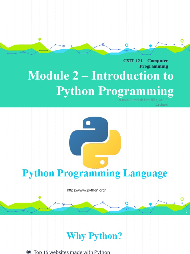 Module 2 - Introduction To Python Programming | PDF | Python ...