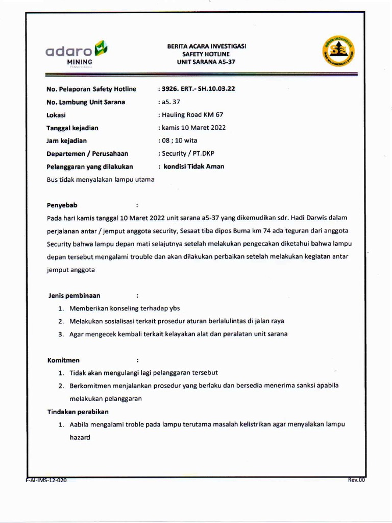 Follow Up Safety Hotline | PDF