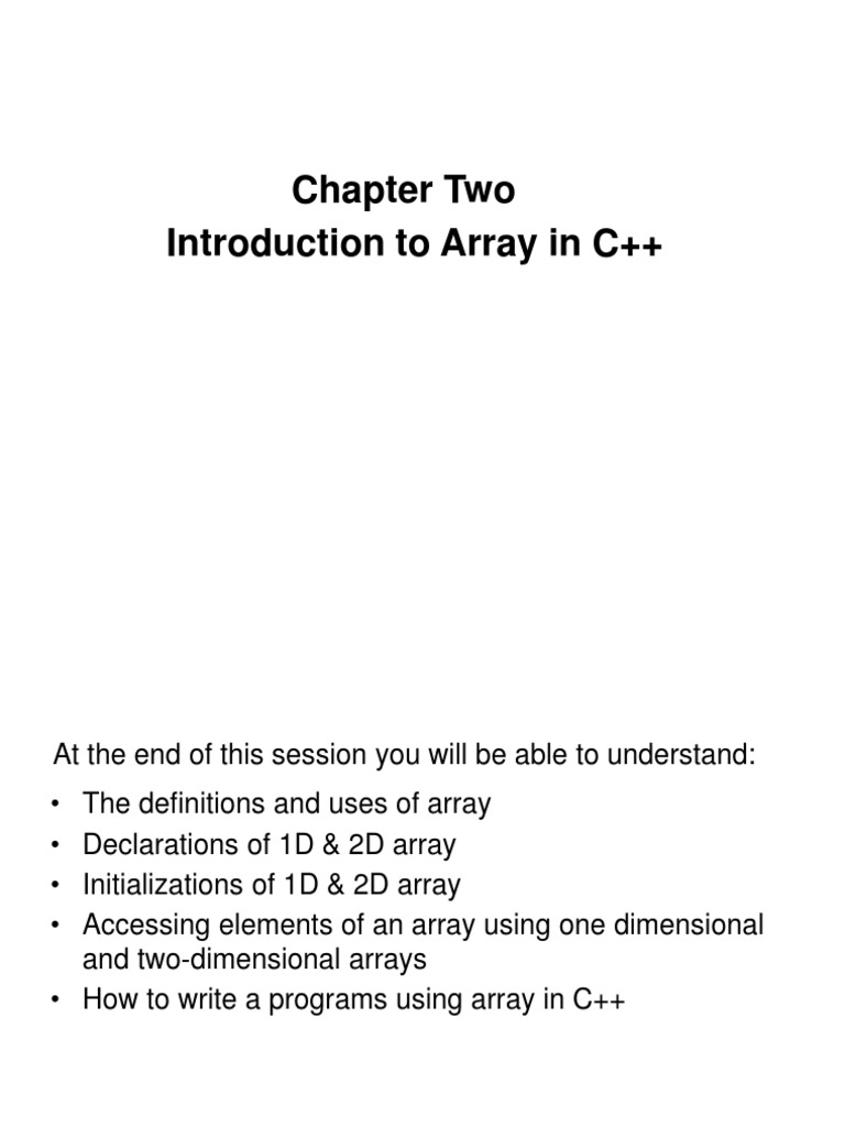Chapter 2 Array Pdf Array Data Structure Array Data Type 