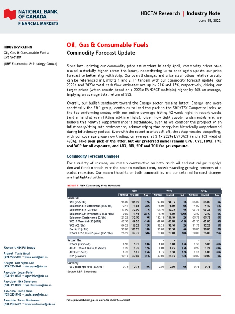 Oil, Gas & Consumable Fuels: NBCFM Research | PDF | West Texas ...