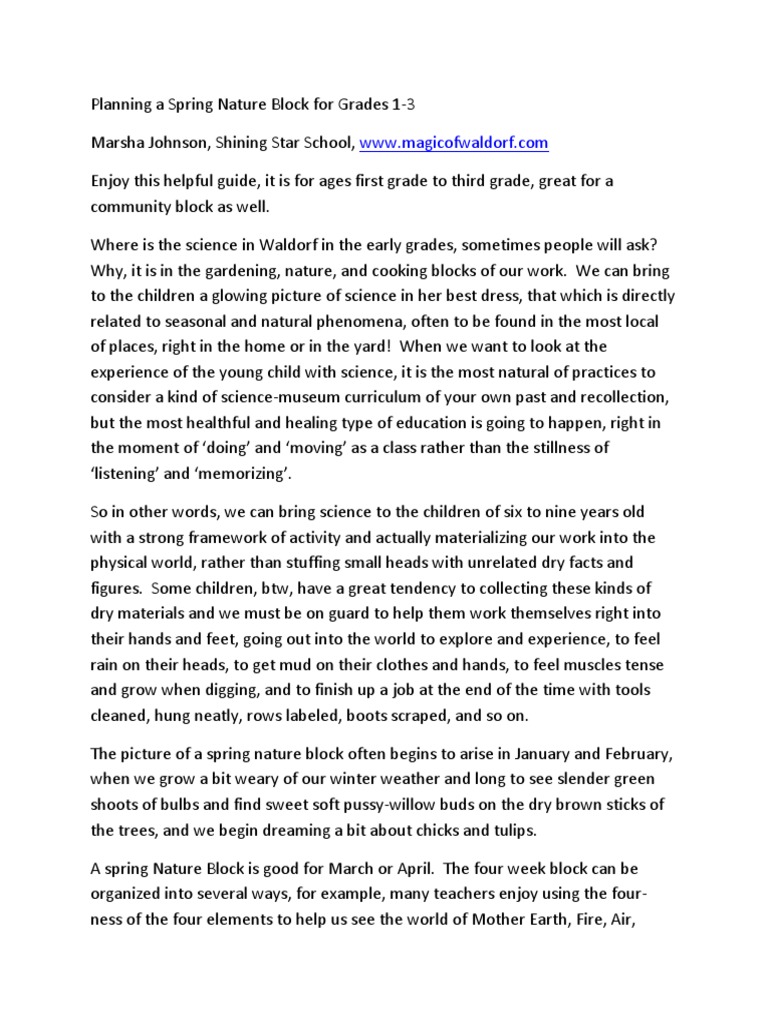 Creating Nature Blocks Pdf Nature Gardens