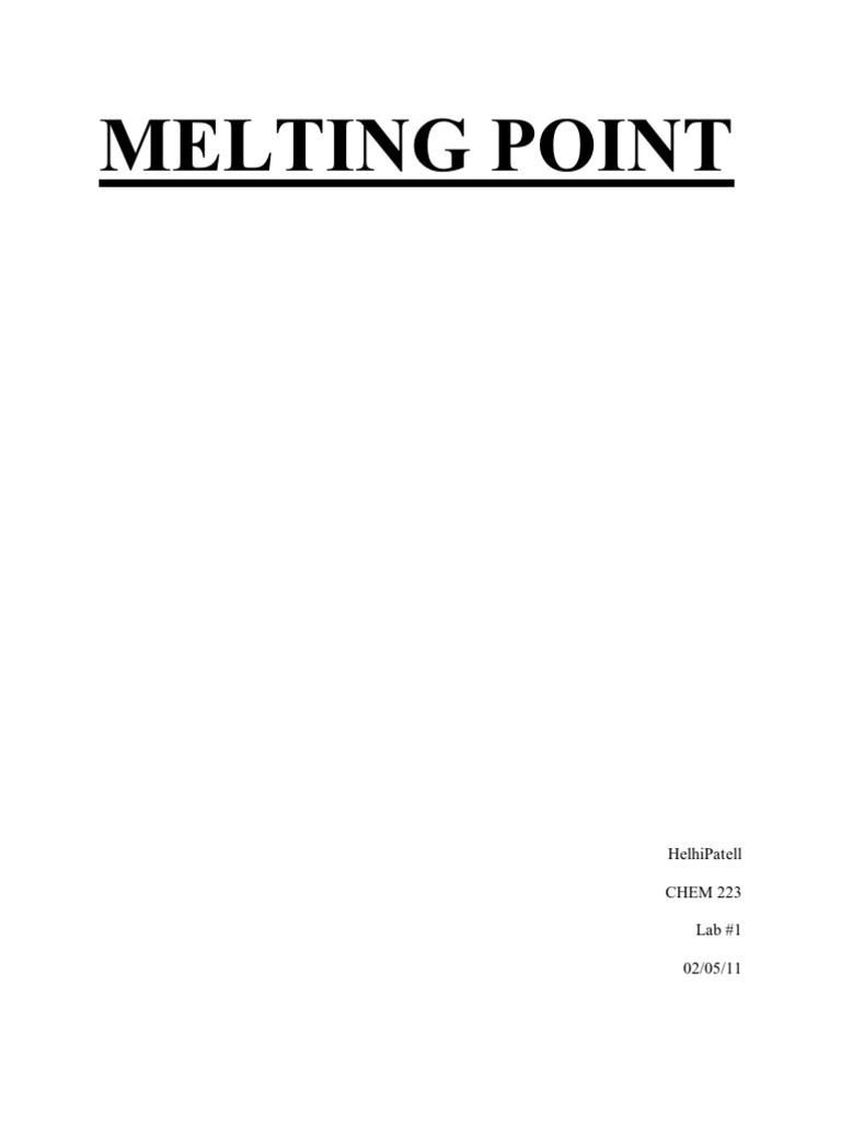 Lab 1-Melting Point | PDF