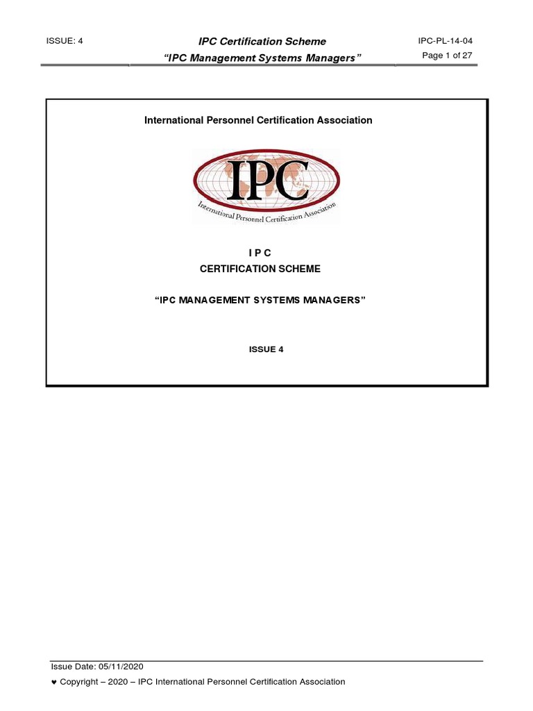 IPC PL 14 04 Issue 4 | PDF | Test (Assessment) | Iso 9000