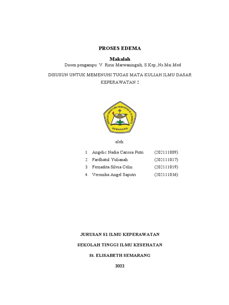 PROSES TERJADINYA EDEMA | PDF