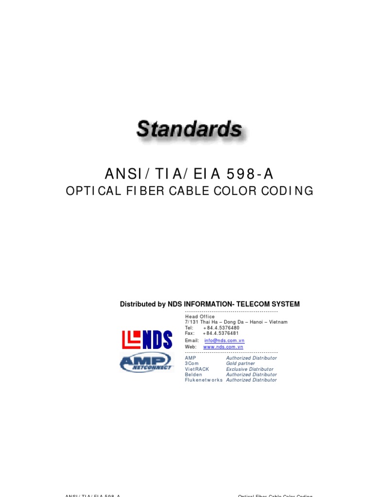 ANSI/TIA/EIA 598-A optical fiber color coding | PDF