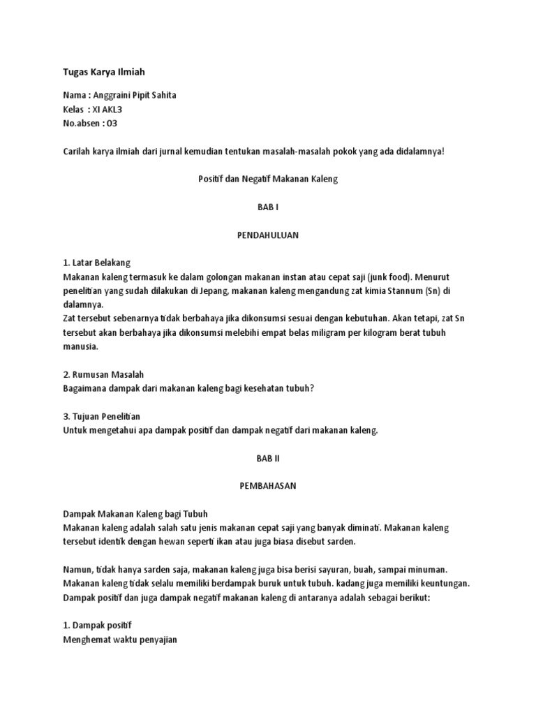 Tugas Karya Ilmiah | PDF