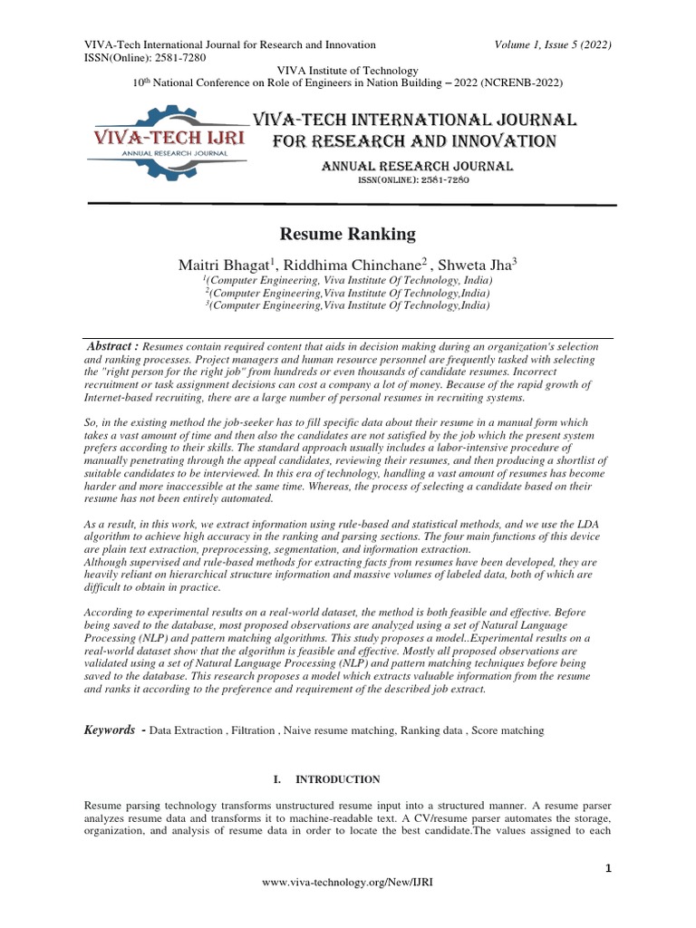 Resume Ranking | PDF | Résumé | Parsing