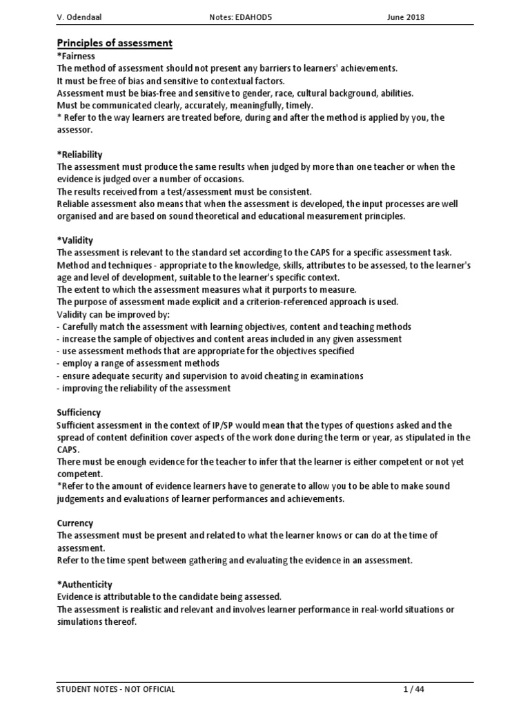 Principles of Assessment: Fairness | PDF | Educational Assessment ...