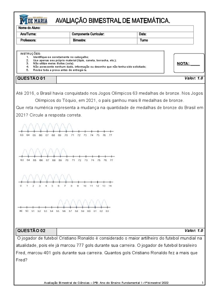 Prova de Matemática | Download grátis PDF | Cálculo | Matemática