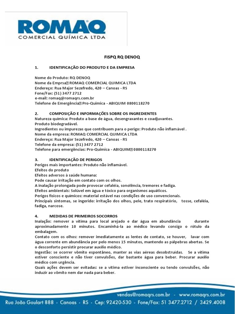 Fispq RQ Denoq | PDF | Corrosão | Embalagem e rotulagem