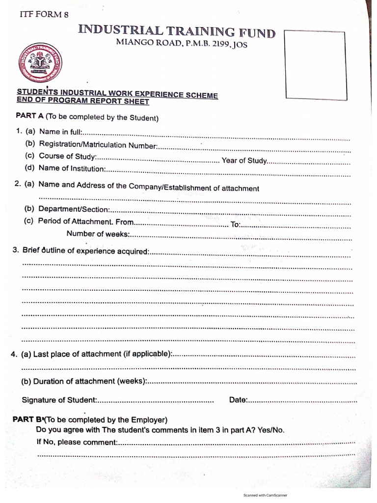 ITF Form 8 Main | PDF