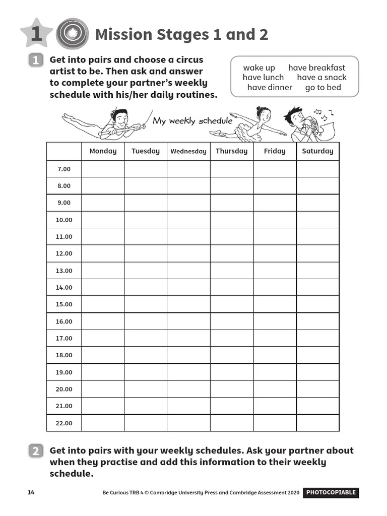Be Curious 4 - Mission Worksheet - Unit 1 | PDF