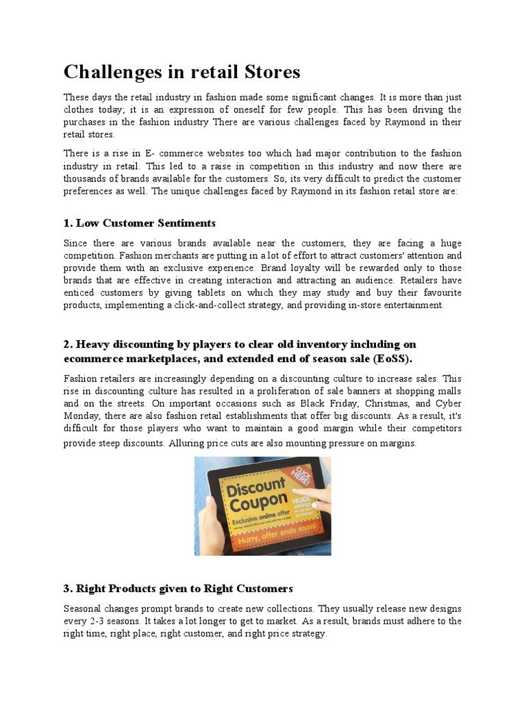Challenges in Retail Store1 | PDF | Retail | E Commerce