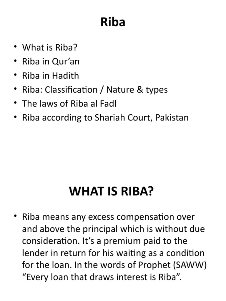 Definition of Riba and Its Types 09062022 104036am | PDF | Interest | Loans