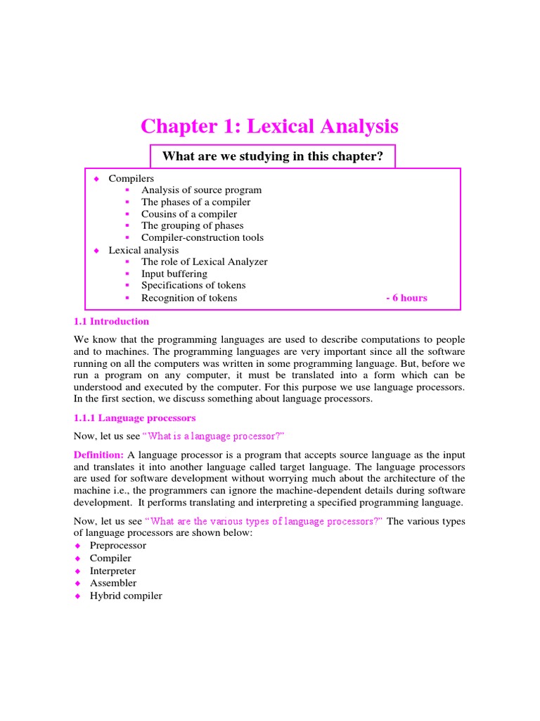 Module 2 Lexical Analyzer Pdf Compiler Assembly Language