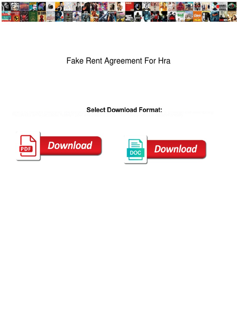 Fake Rent Agreement For Hra | PDF | Renting | Receipt
