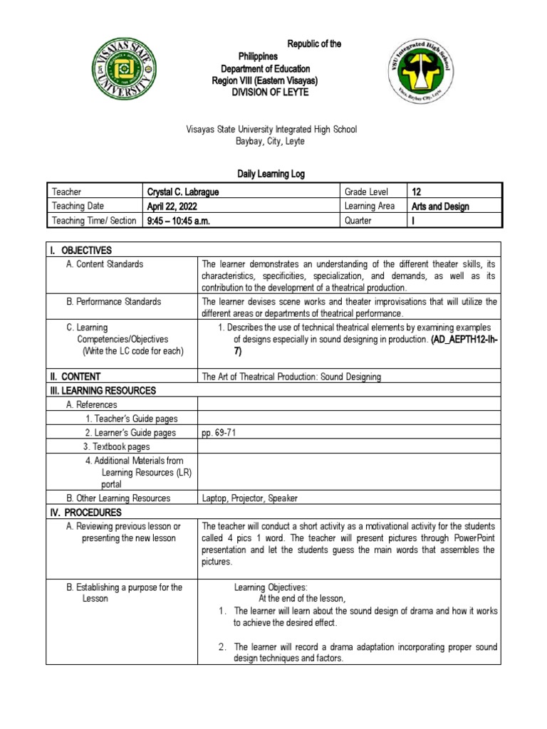 Daily Learning Log | PDF | Learning | Teachers