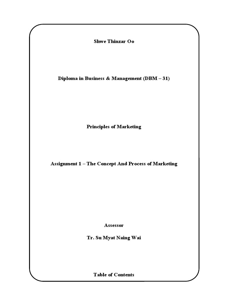 Marketing (Assignment 1) | PDF | Marketing | Sales