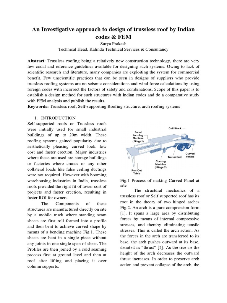 Trussless Roof Design with Indian Codes | PDF | Sheet Metal | Finite ...