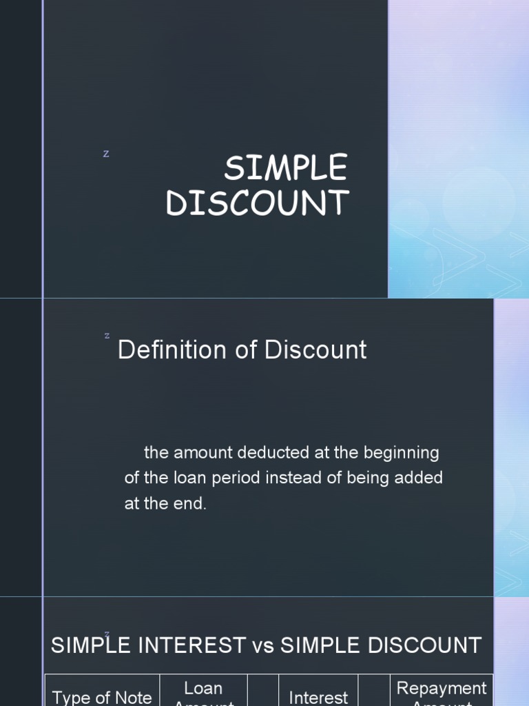 Simple Discount | PDF | Loans | Interest