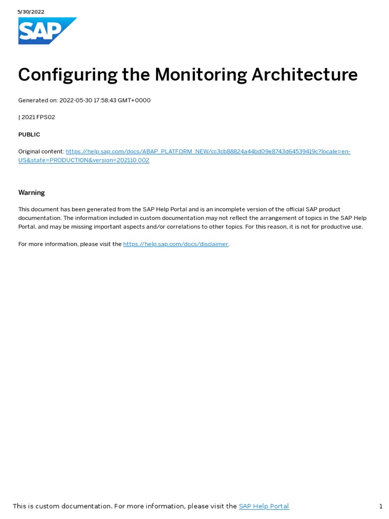 Configuring The Monitoring Architecture | PDF | World Wide Web ...