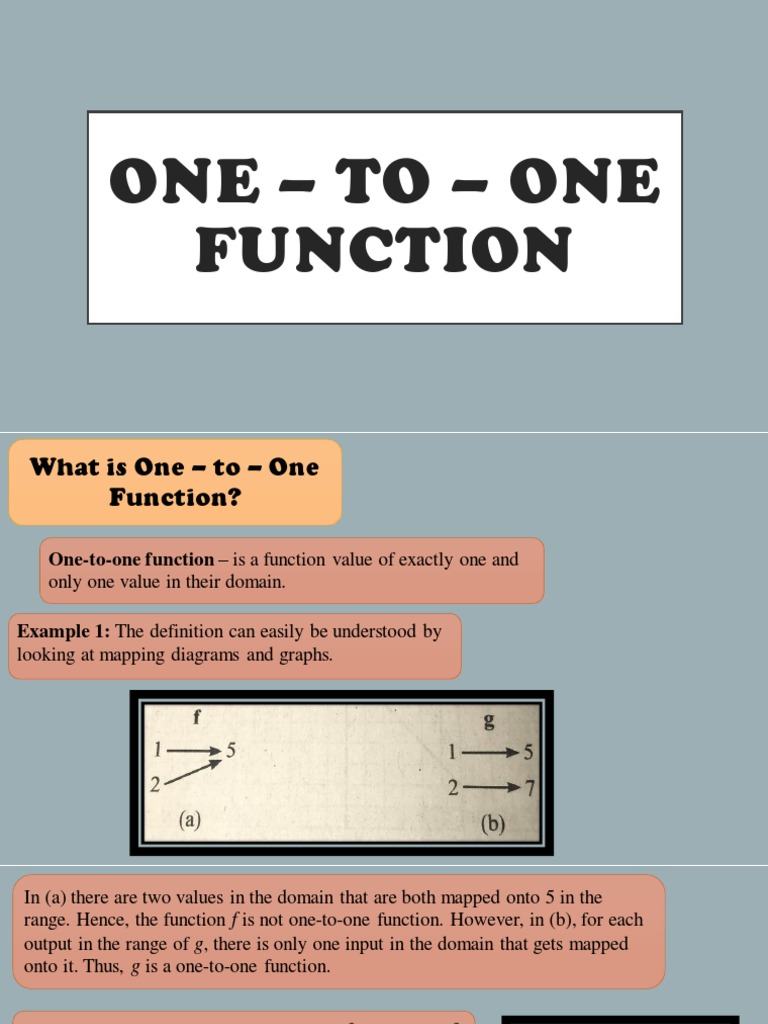 One - To - One Function | PDF | Function (Mathematics) | Mathematical Logic