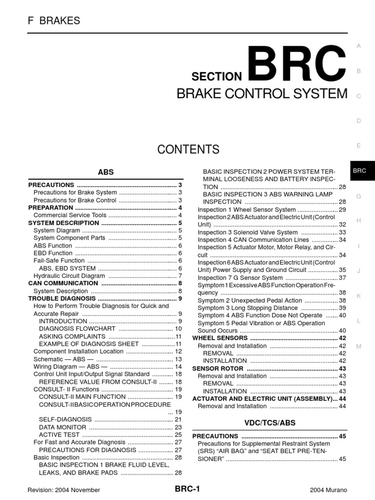Brake Control System: Section | PDF | Anti Lock Braking System | Brake