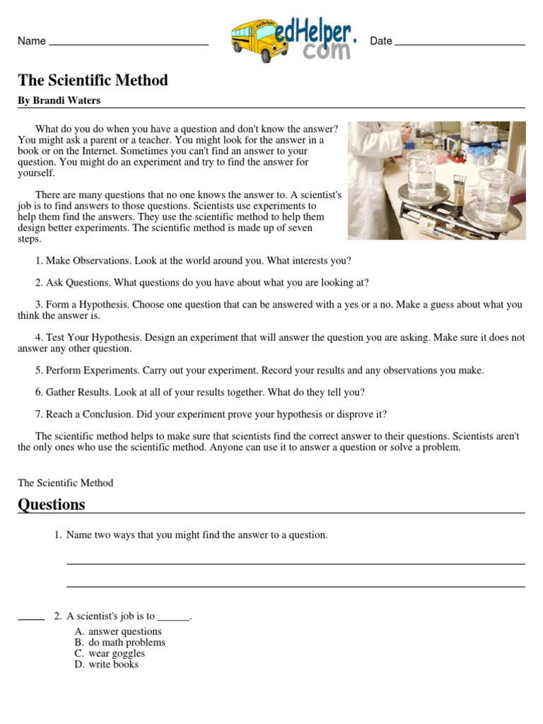 Scientific Method - Edhelper Story | PDF | Scientific Method | Experiment