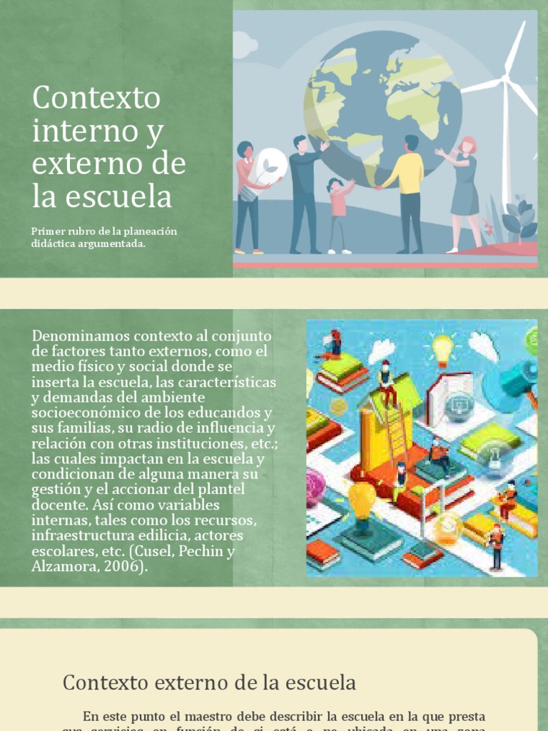 Contexto Interno y Externo de La Escuela | PDF | Maestros | Educación ...