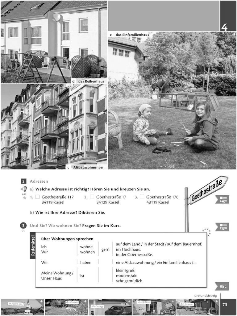 Arbeitsblatt Thema Wohnen | PDF