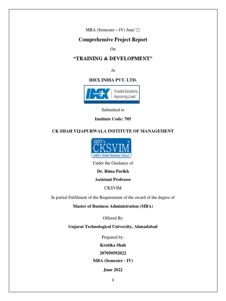 Comprehensive Project Report: MBA (Semester - IV) June'22 | PDF ...