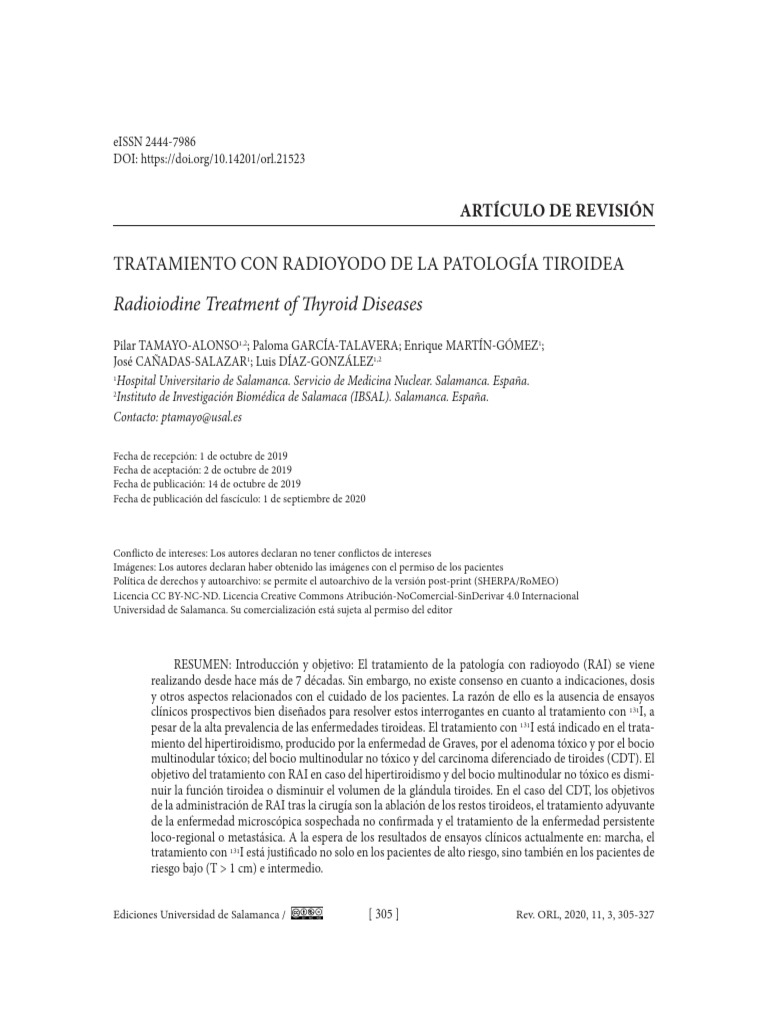 Yodo Radioactivo | PDF | Hipertiroidismo | Tiroides