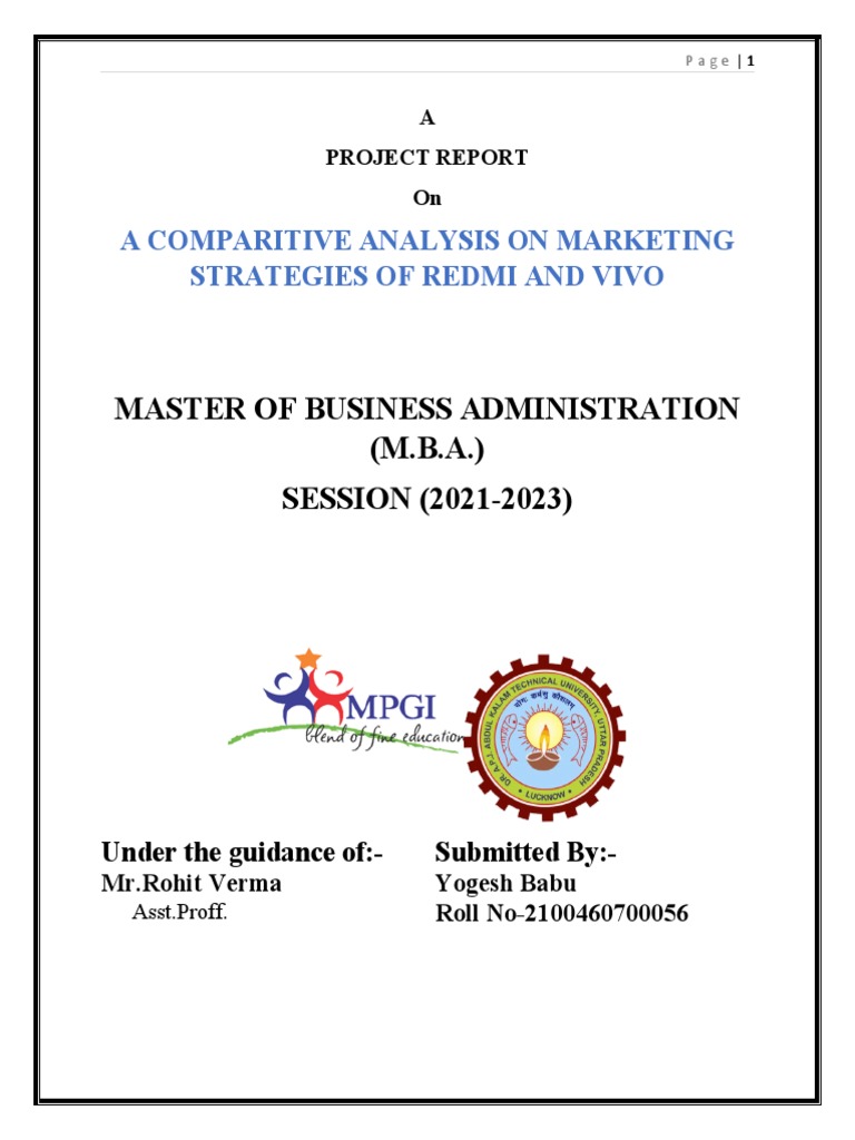 Yogesh Mini Project Redmi Vs Vivo 2022 | PDF | Mobile Phones | Business