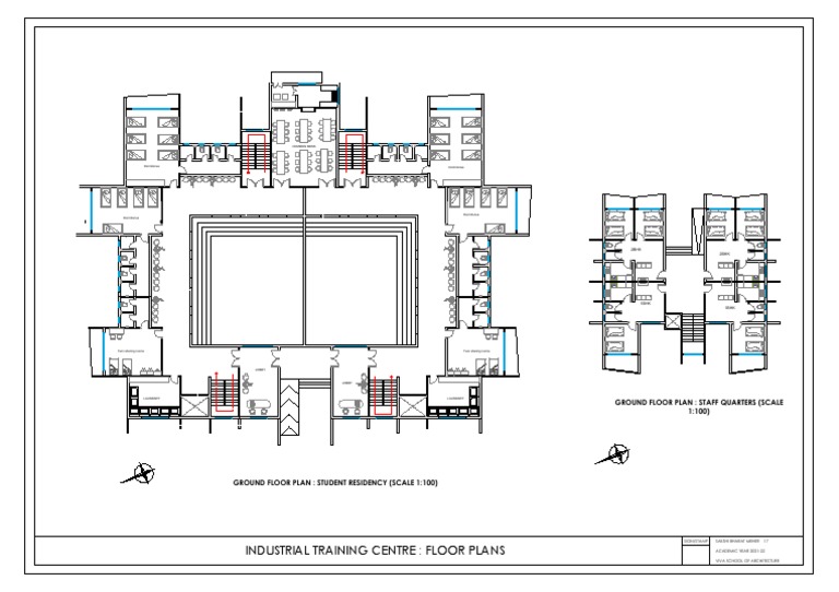 Industrial Training Centre: Floor Plans: Ground Floor Plan: Staff ...