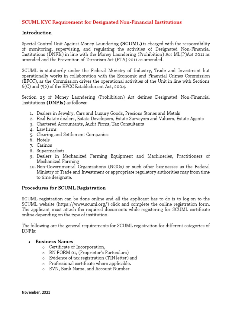 Procedure For SCUML Registration | PDF | Money Laundering | Government
