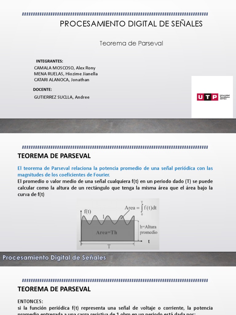 Teorema de Parseval-1 | PDF | Ingenieria Eléctrica | Ingeniería Informática