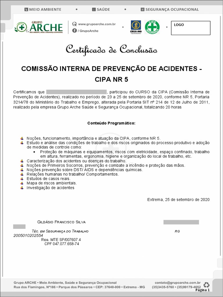 Certificado CIPA | PDF