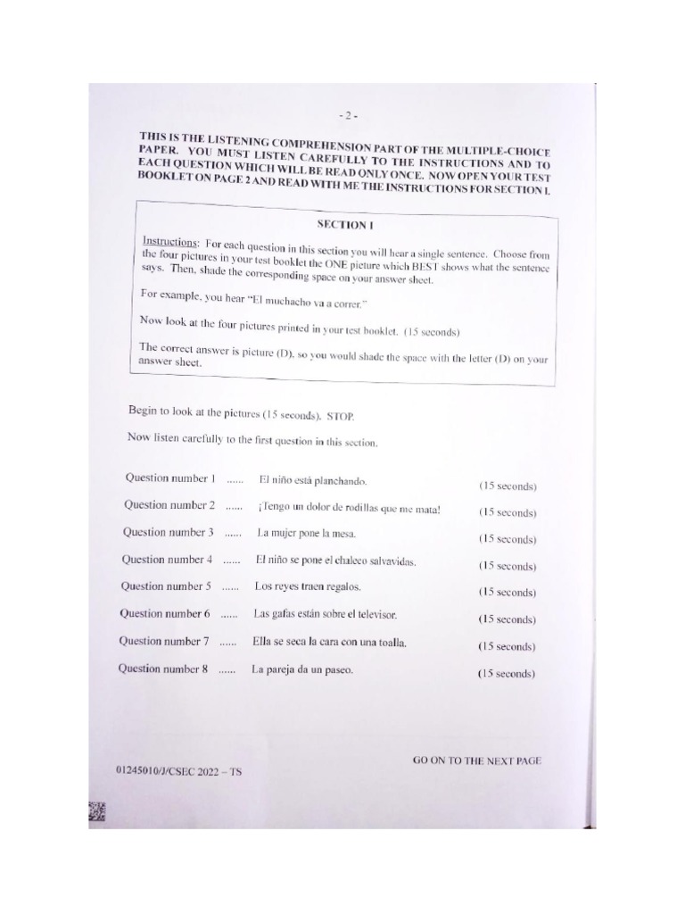 2022 CSEC Paper 1 January 2022 Teacher's Script | PDF